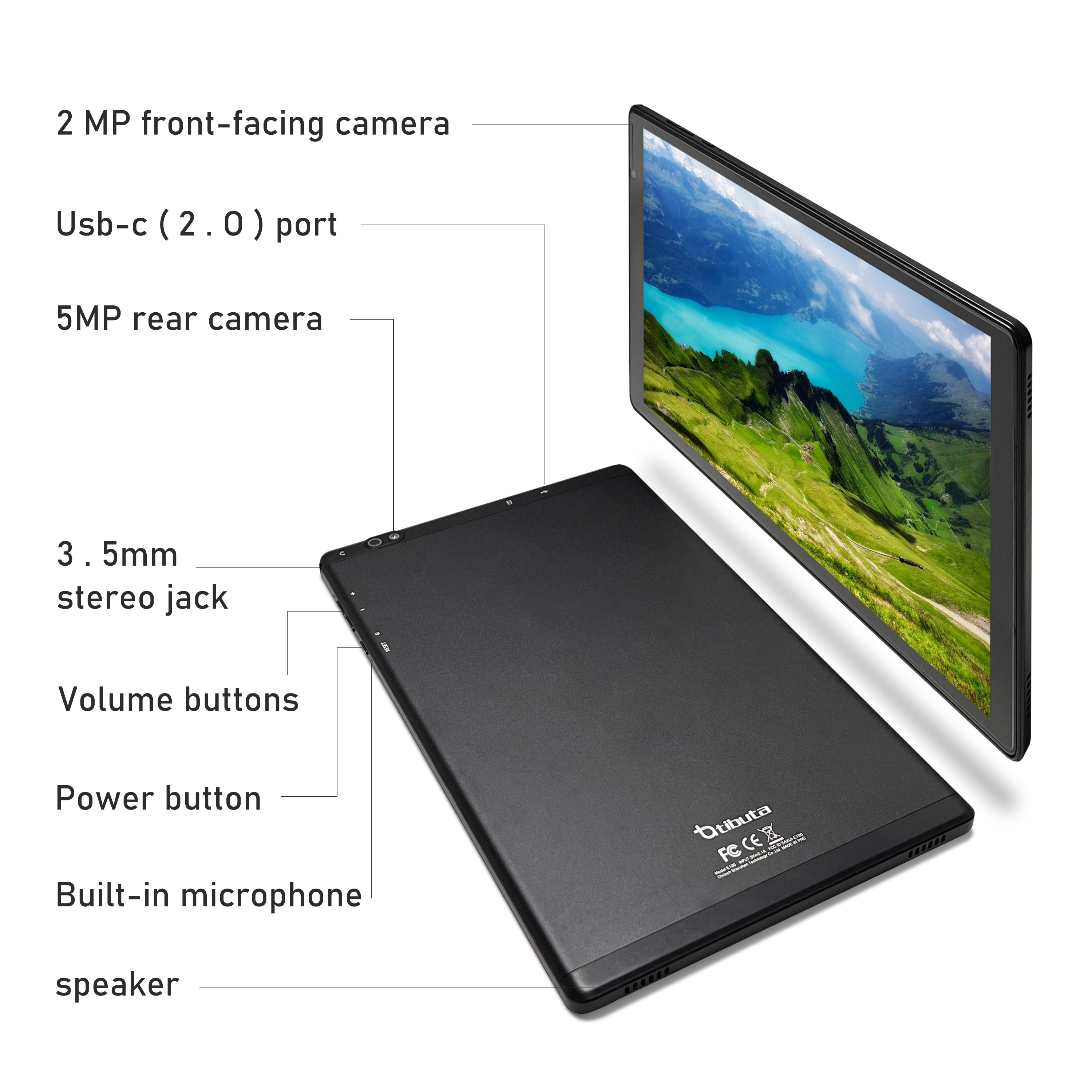 TIBUTA E100 Android 11.0 5.0MP Front+8.0MP Rear Camera Tablets – Tibuta